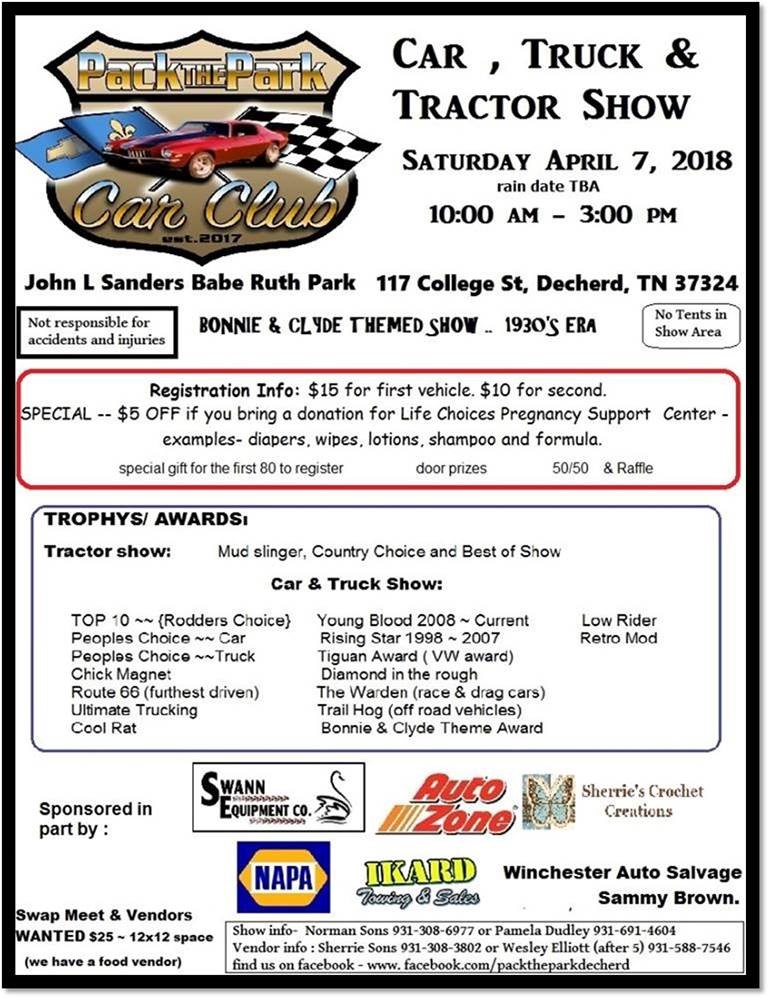 Pack the Park Car Truck and Tractor Show - Honk, Rattle & Roll Touring ...